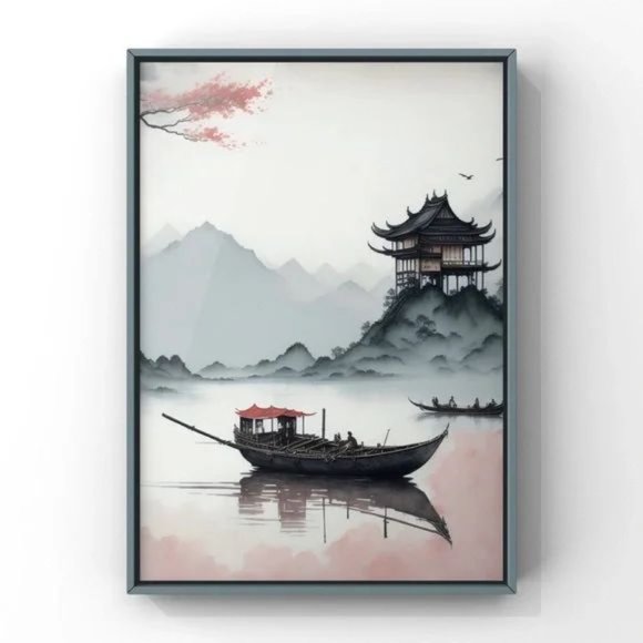 Triad Art & Design | Art | Classic Ink Art Chinese Landscape Art Print ...